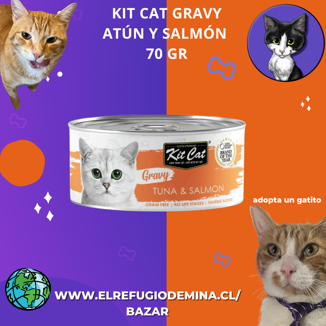 Kit cat gravy atún y salmón 70 gr